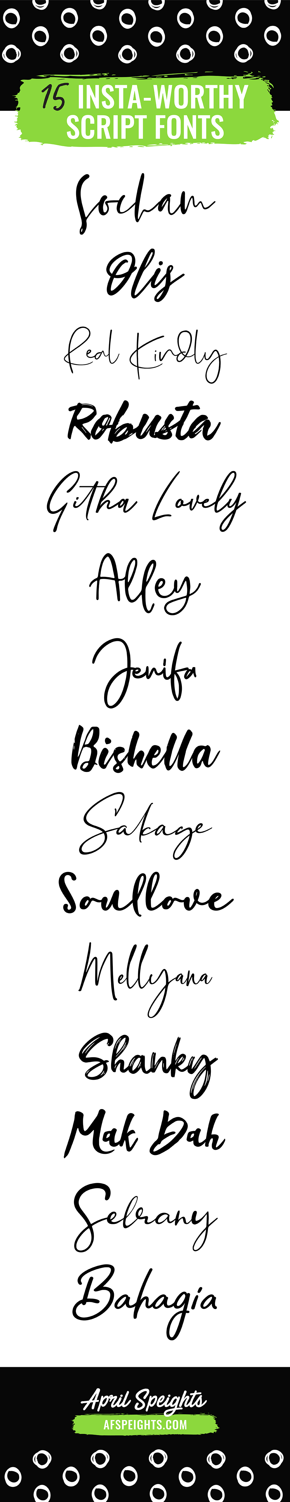 Best Fonts For Instagram Posts April Speights Graphic Design